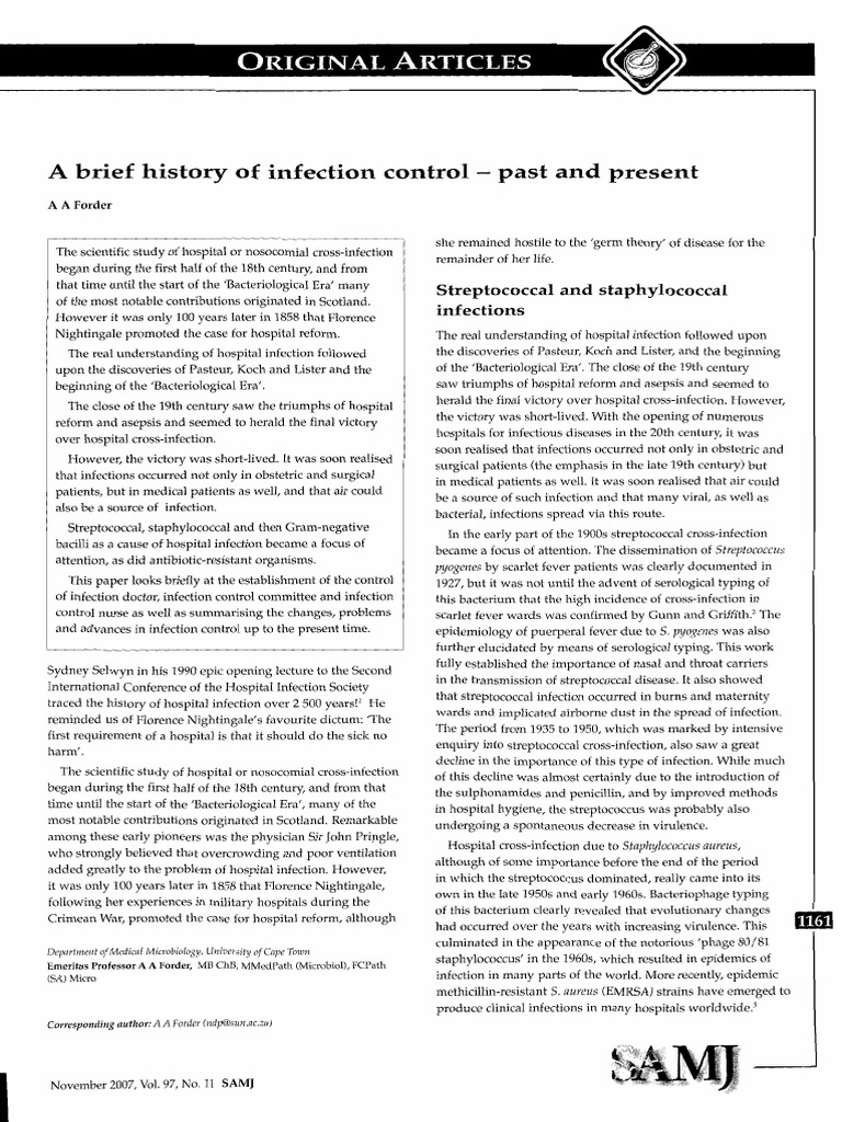 Abrief History of Infection Control | PDF