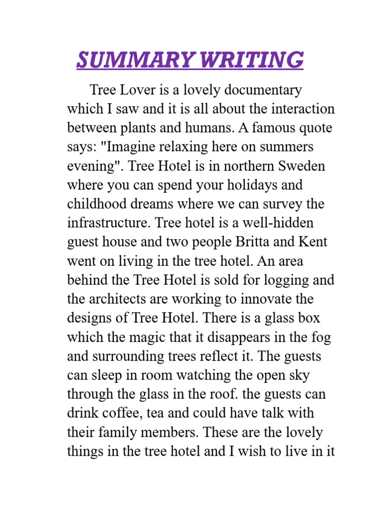 Summary Writing | PDF