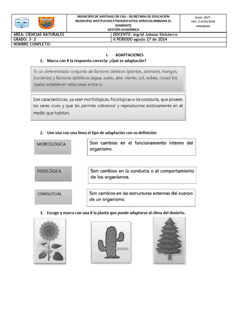 EVALUACION DE CIENCIAS NATURALES GRADO TERCERO 2 ll PERIODO | PDF