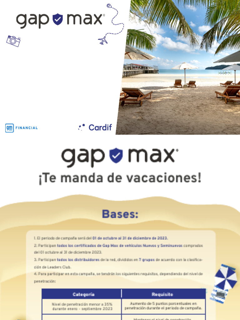 ¡GAP Max Te Manda de Vacaciones! Consulta Las Bases | PDF
