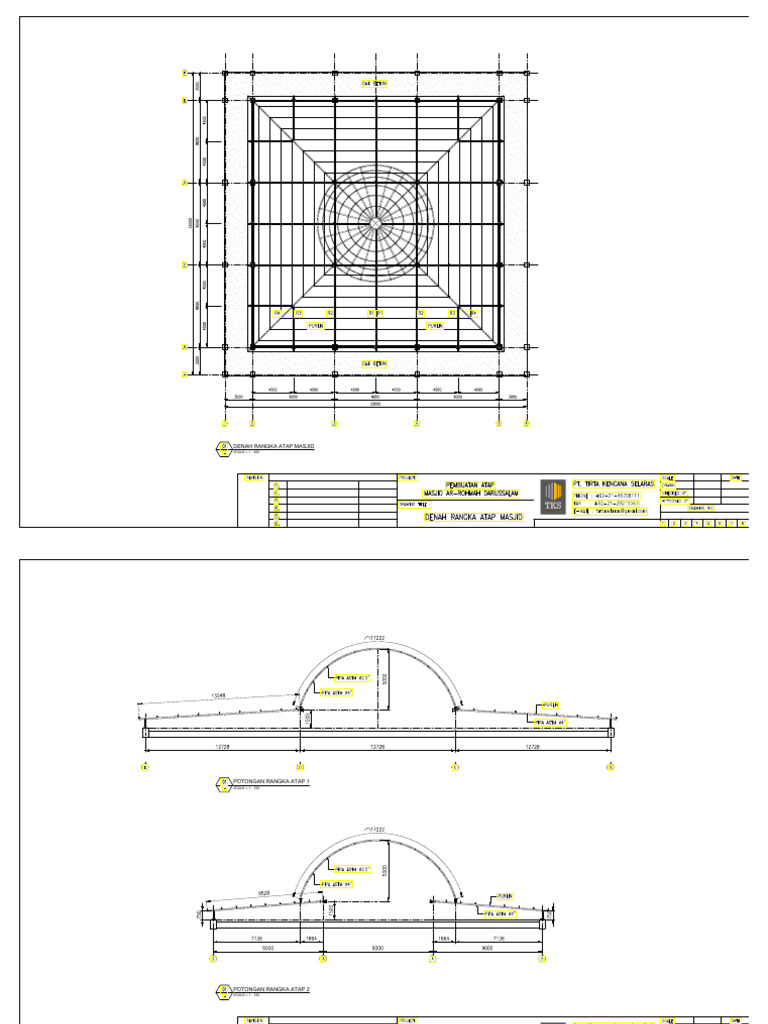 Denah Rangka Atap Masjid | PDF