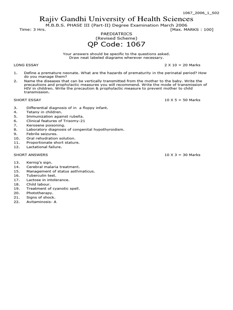 Paeds Paper | PDF | Meningitis | Science & Mathematics