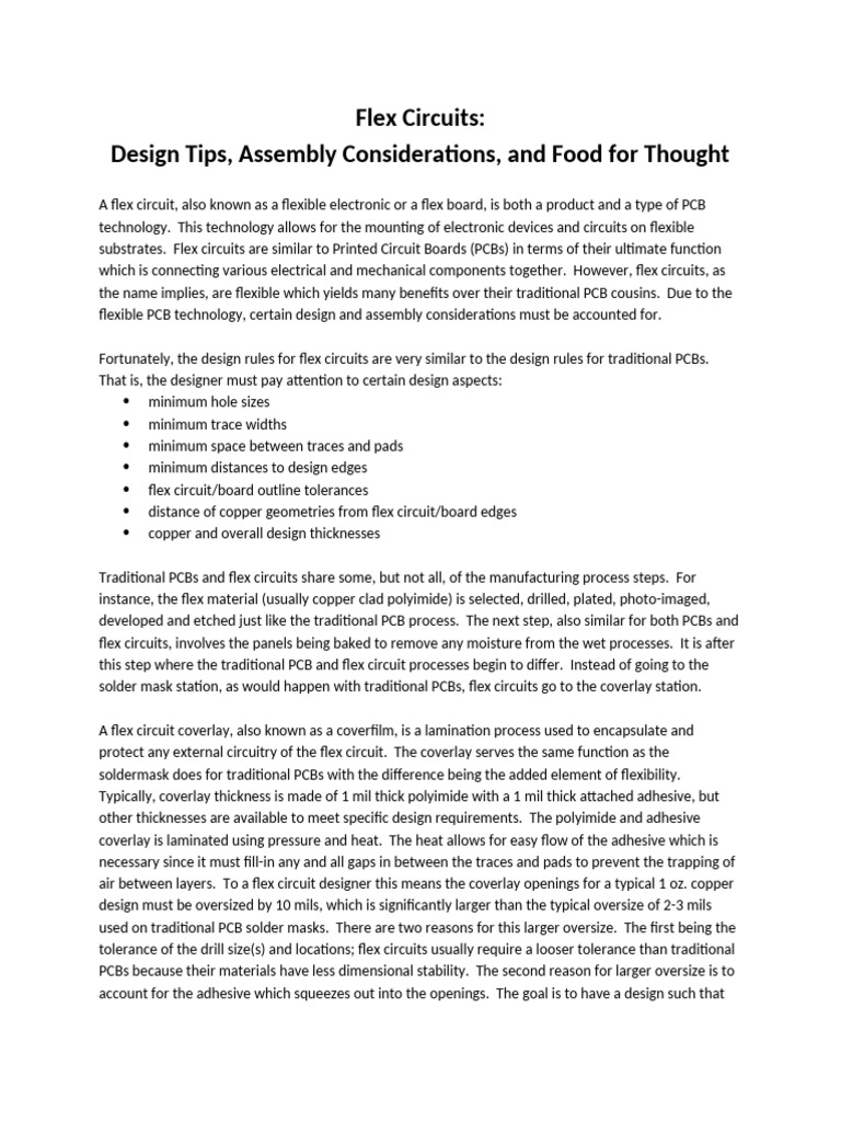 Flex Circuit Design and Assembly Guide | PDF | Printed Circuit Board | Technology & Engineering