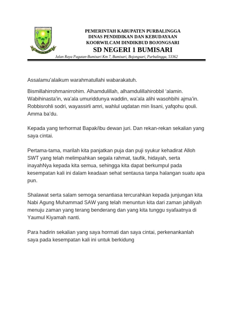 Teks Pidato Mapsi | PDF