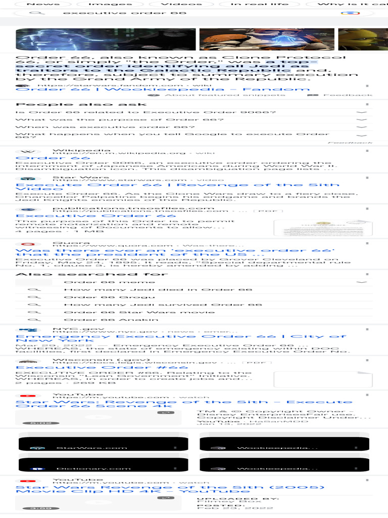 Executive Order 66 - Google Search | PDF | Jedi | Star Wars Organizations