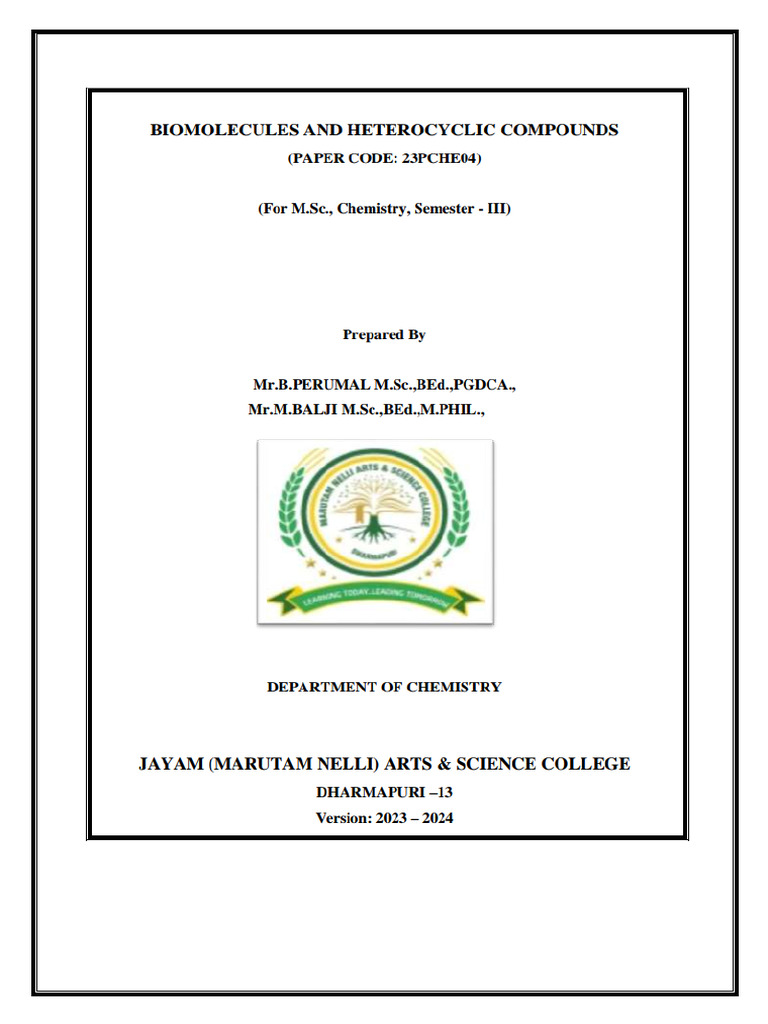 Bio & Hetero UNIT 1 | PDF