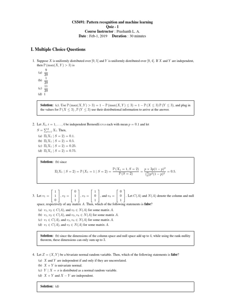 IITM Sample Questions and Ans On FOML | PDF