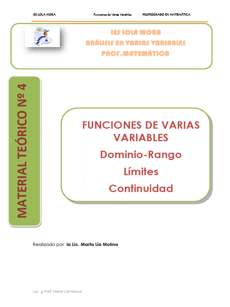 4-Funciones de Varias Variables | PDF