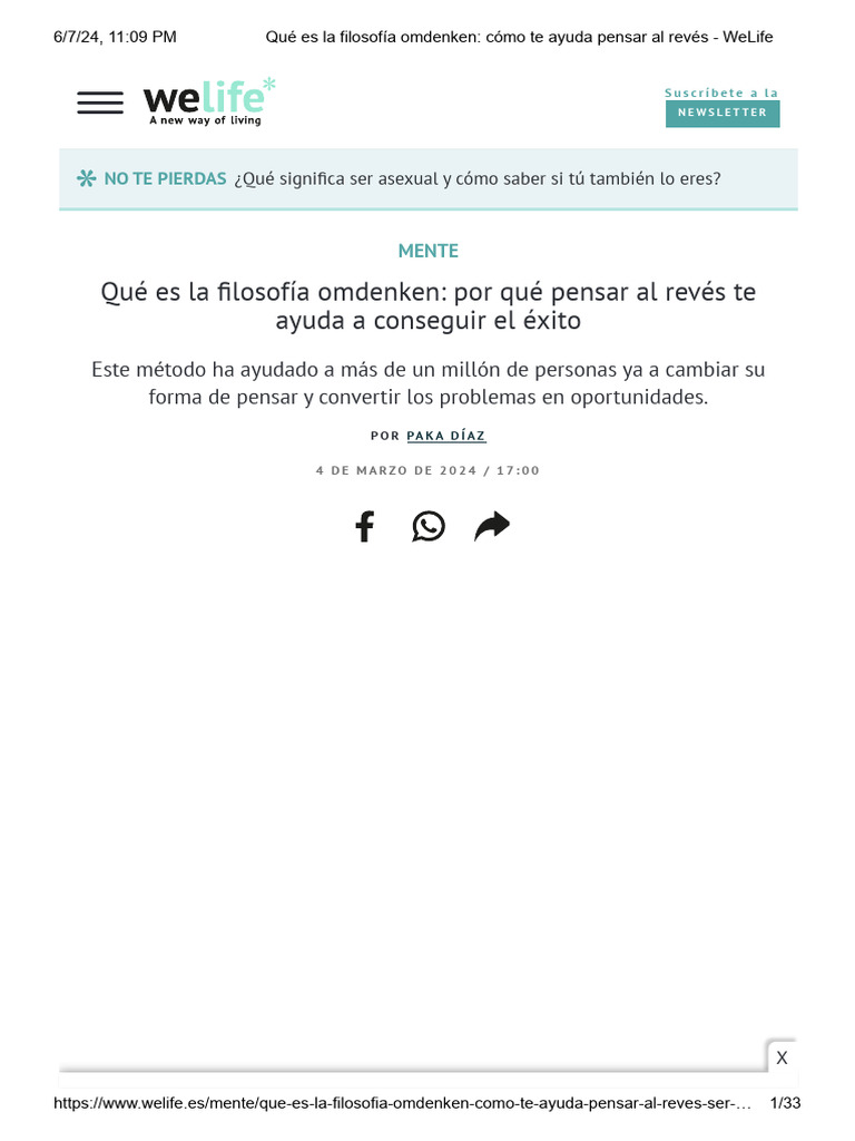 Filosofía Omdenken: Piensa al Revés para Éxito | PDF | Pensamiento ...