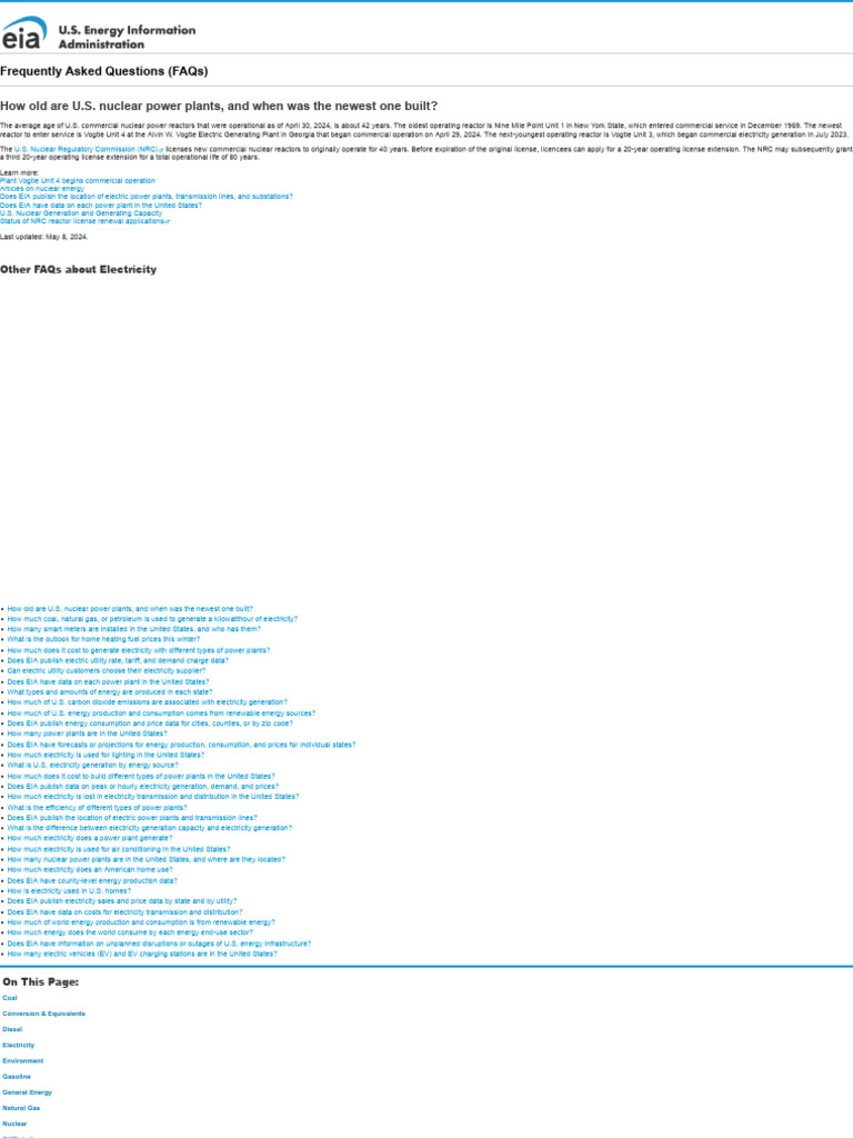 Frequently Asked Questions (FAQs) - U.S. Energy Information ...