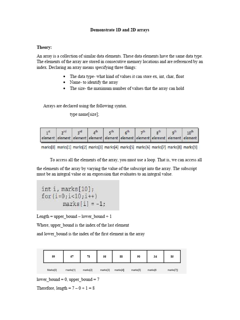 Arrays Write Up | PDF