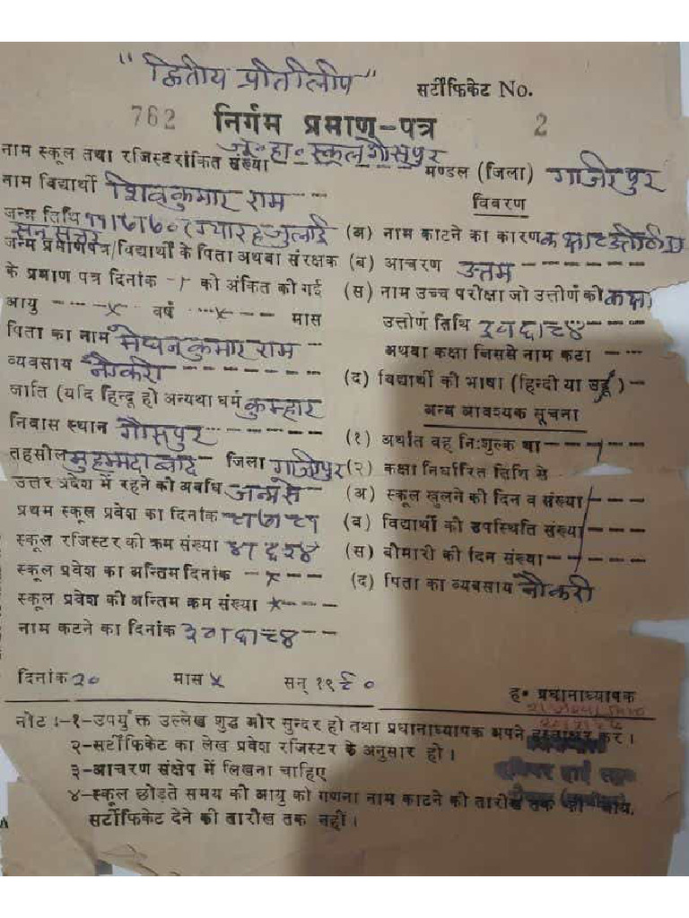 School Certificate Pdf