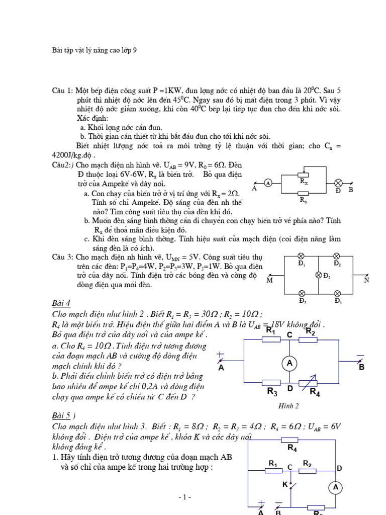 Bai Tap Vat Ly 9 Nang Cao | PDF