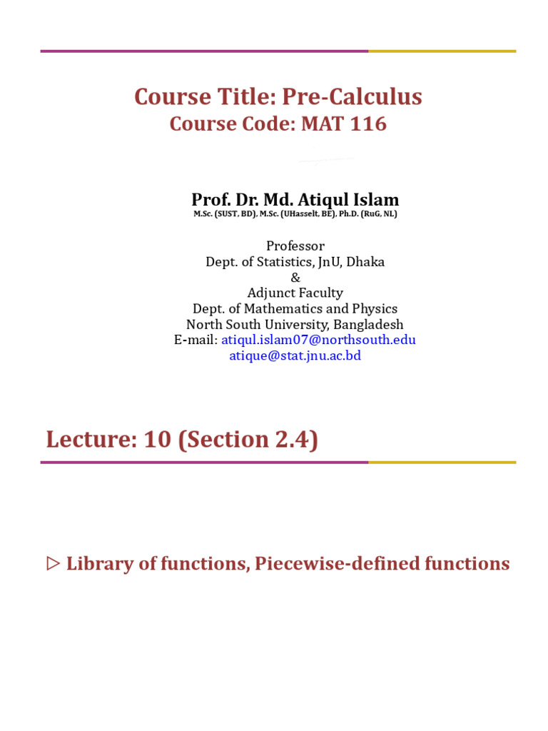 MAT 116 Lecture-10 | PDF