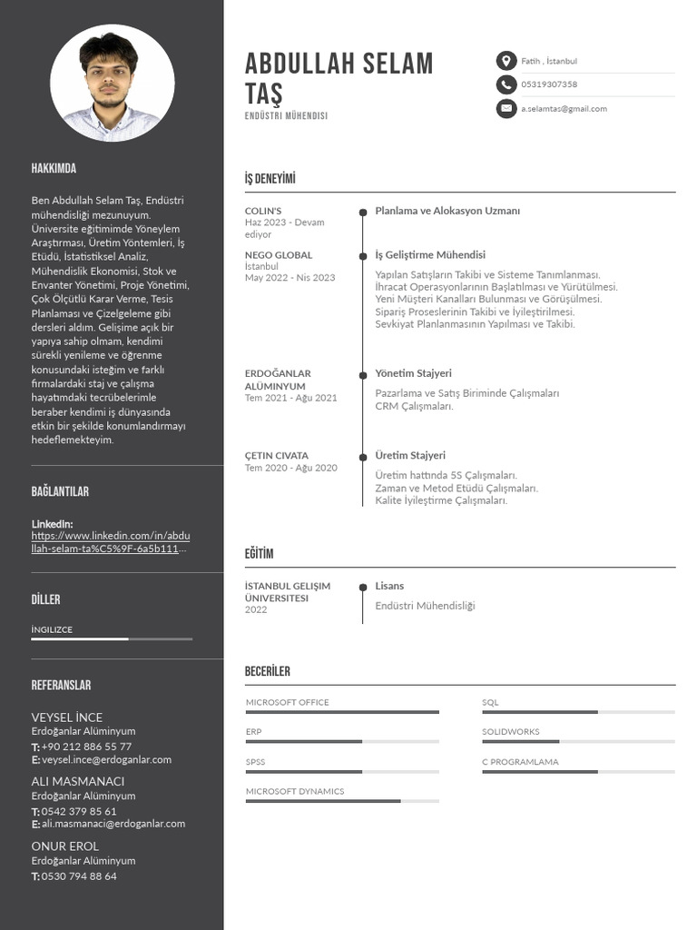 Abdullah Selam Tas CV | PDF