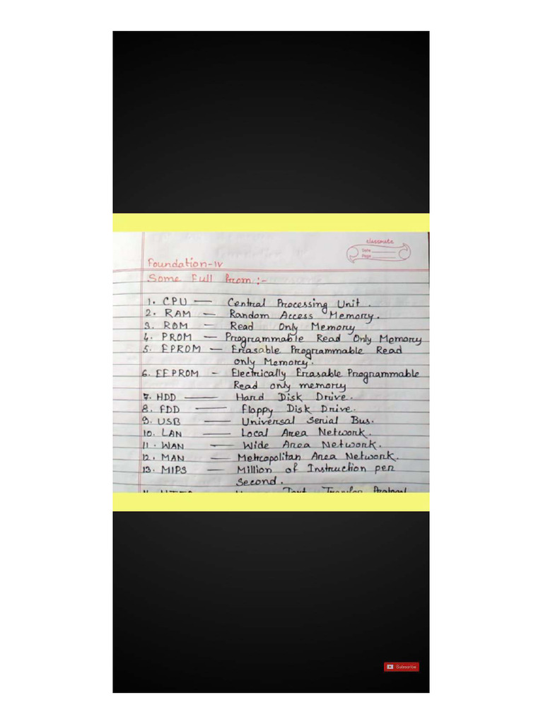 Computer Skills 4th Semester BSC, Some Full Forms . | PDF