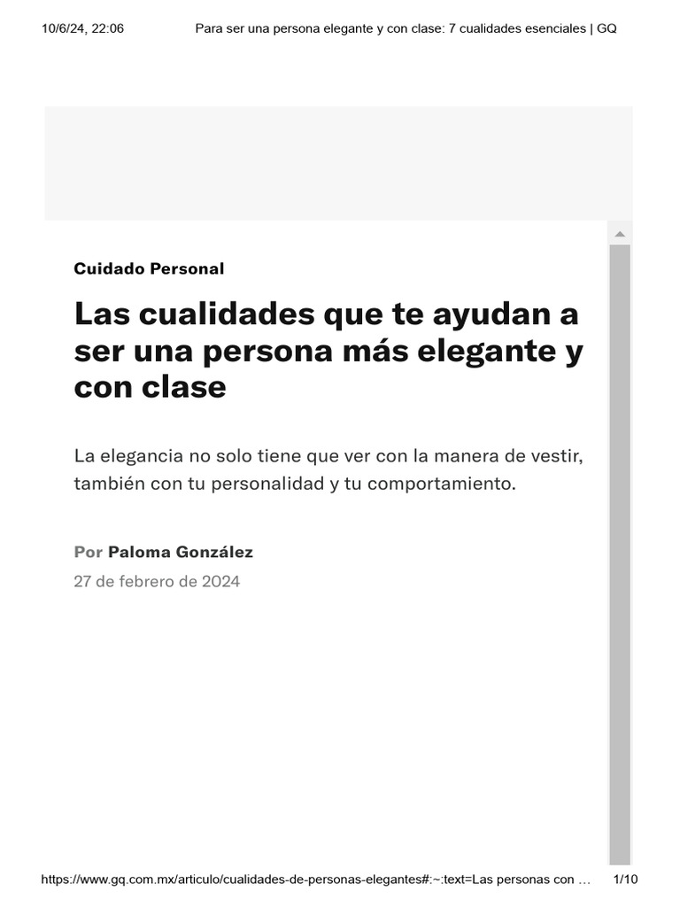 Claves para ser elegante y con clase | PDF | Inteligencia emocional ...