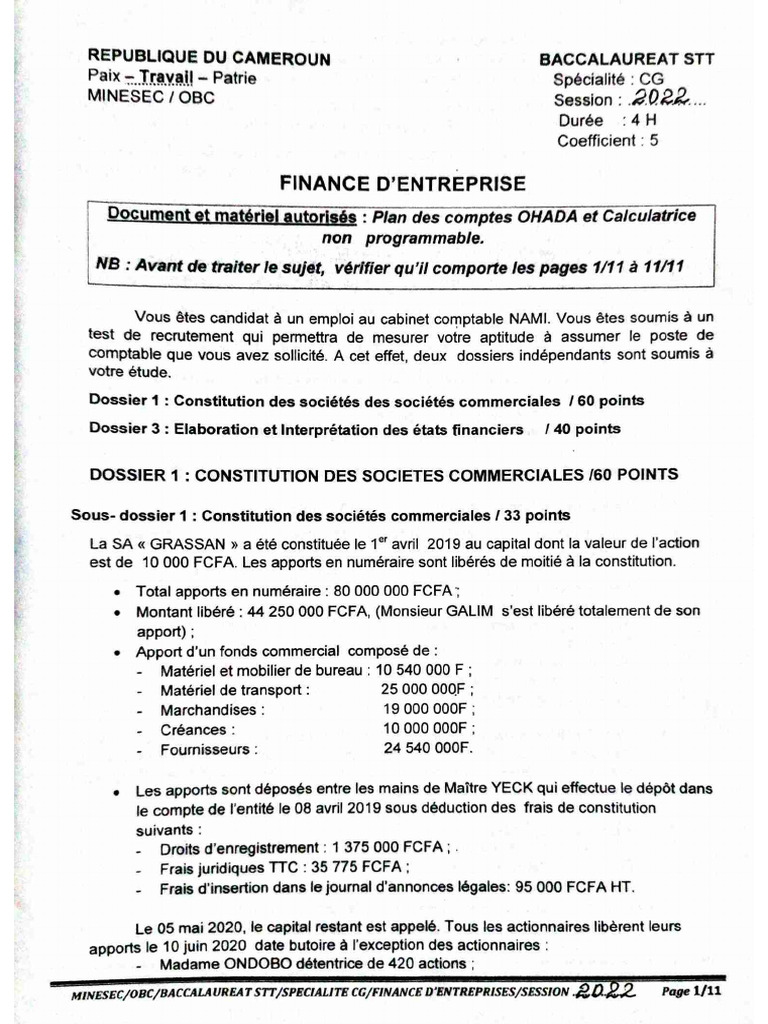 Fe Bac CG 2022 - Fna | PDF