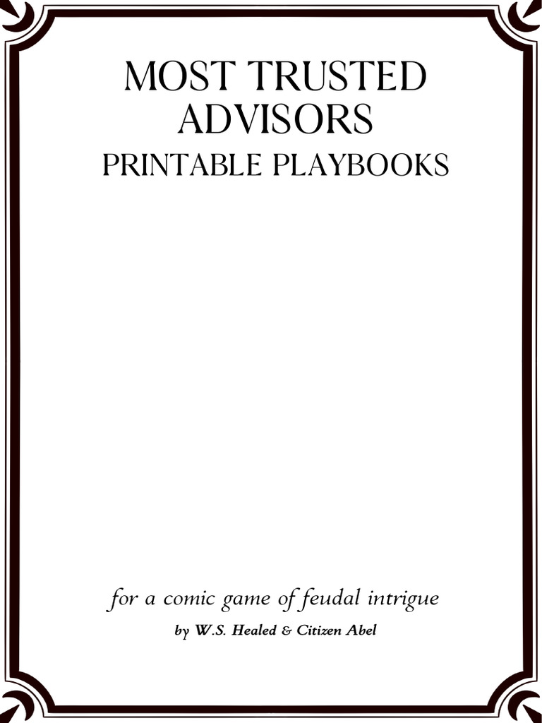 Most Trusted Advisors - Printable Playbooks | PDF
