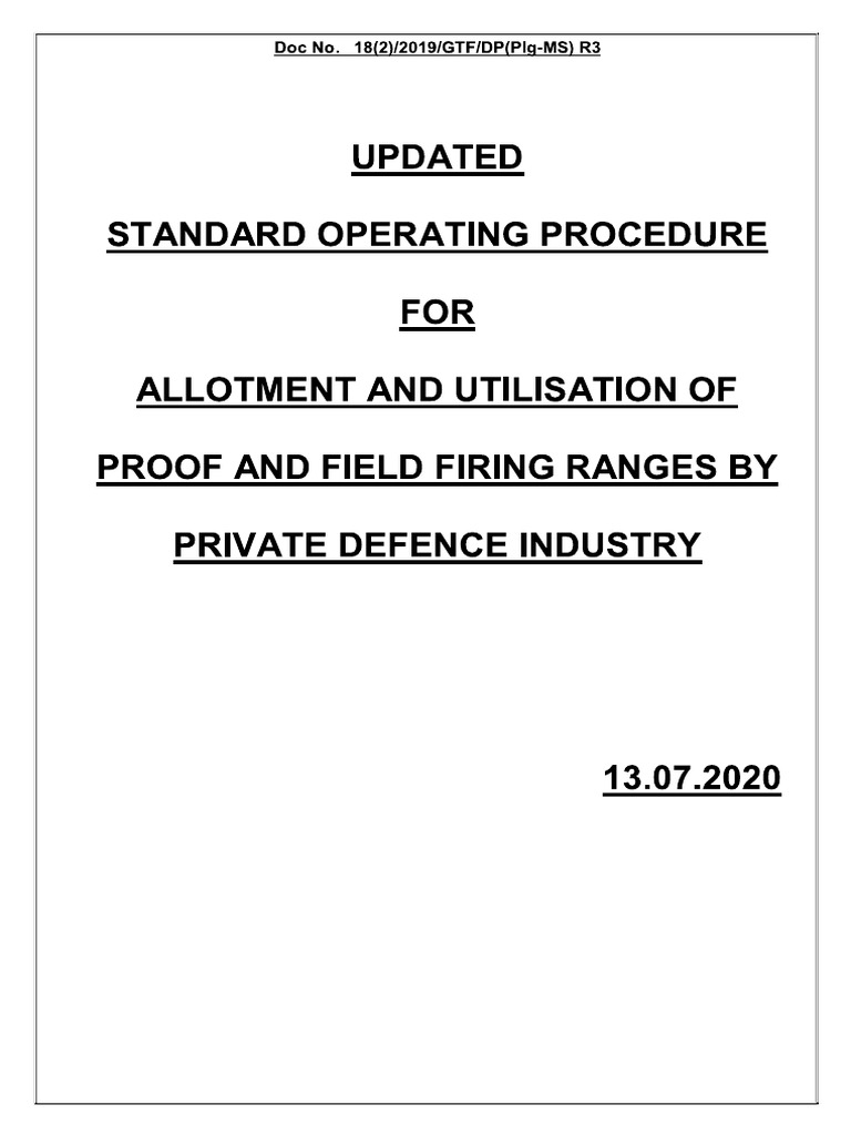 SOP Allotment of Proof Ranges | PDF
