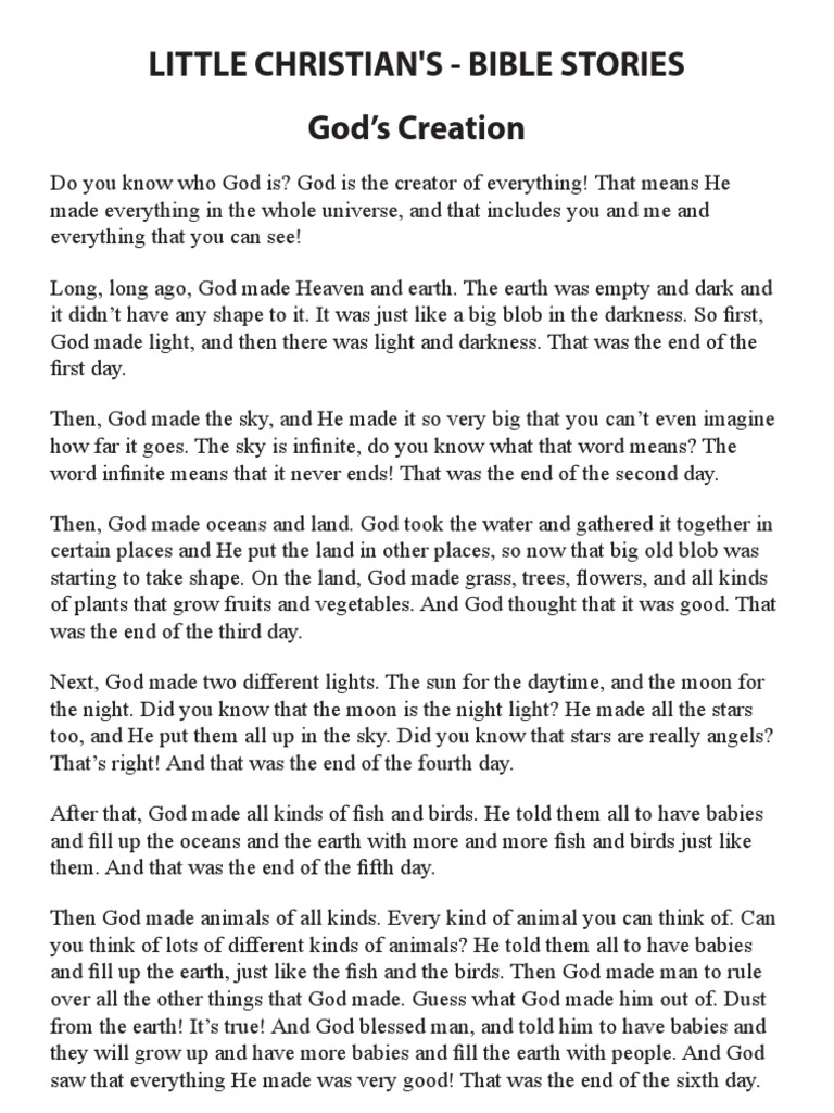 Little Christian'S - Bible Stories God's Creation | PDF | Rebecca | Jacob