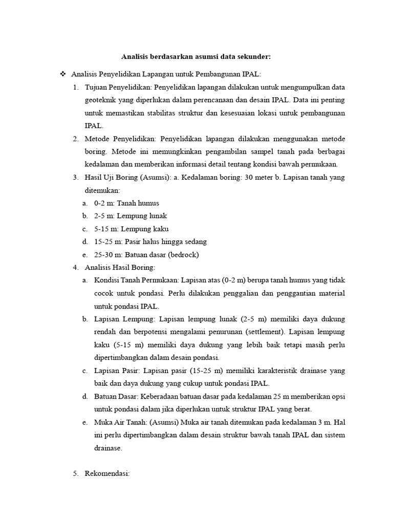 Analisis Berdasarkan Asumsi Data Sekunder IPLC | PDF