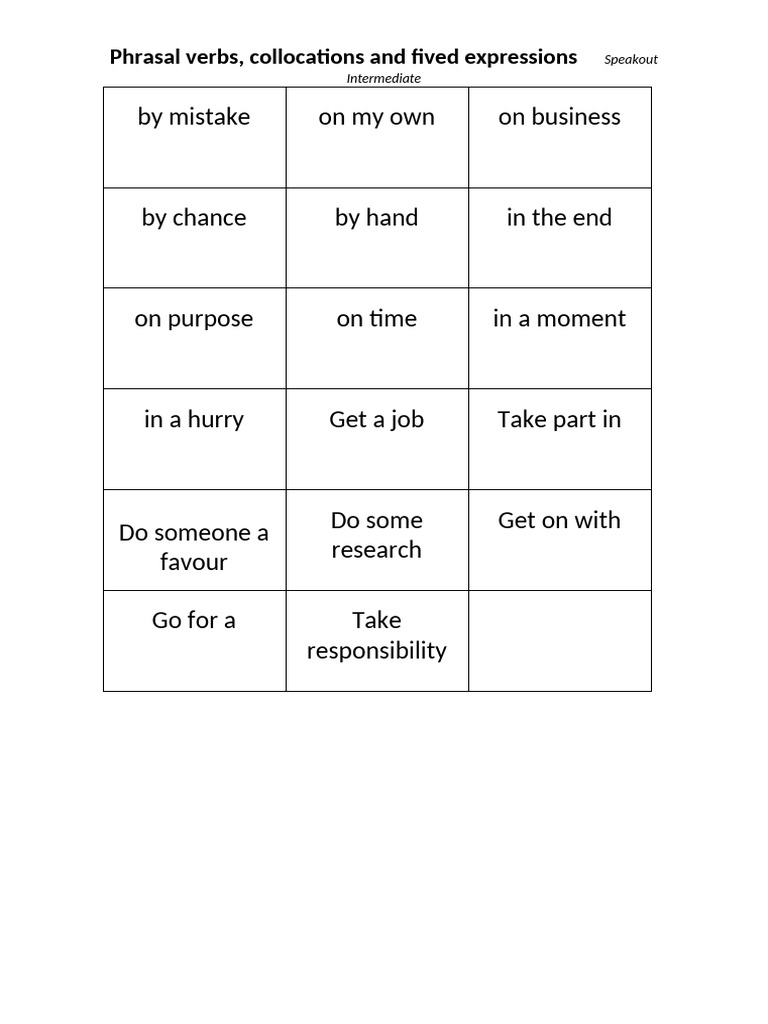 B1 - Fixed Expressions With PREPOSITIONS | PDF