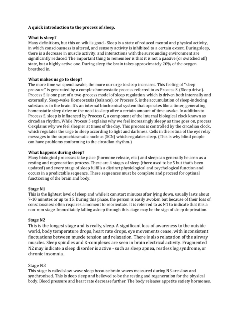 A Quick Introduction To The Process of Sleep - 230402 - 085022 | PDF