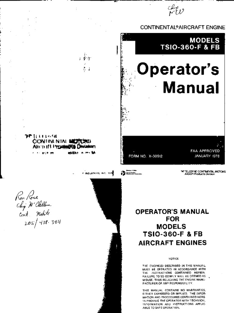 Continnental TSIO 360 Operator | PDF