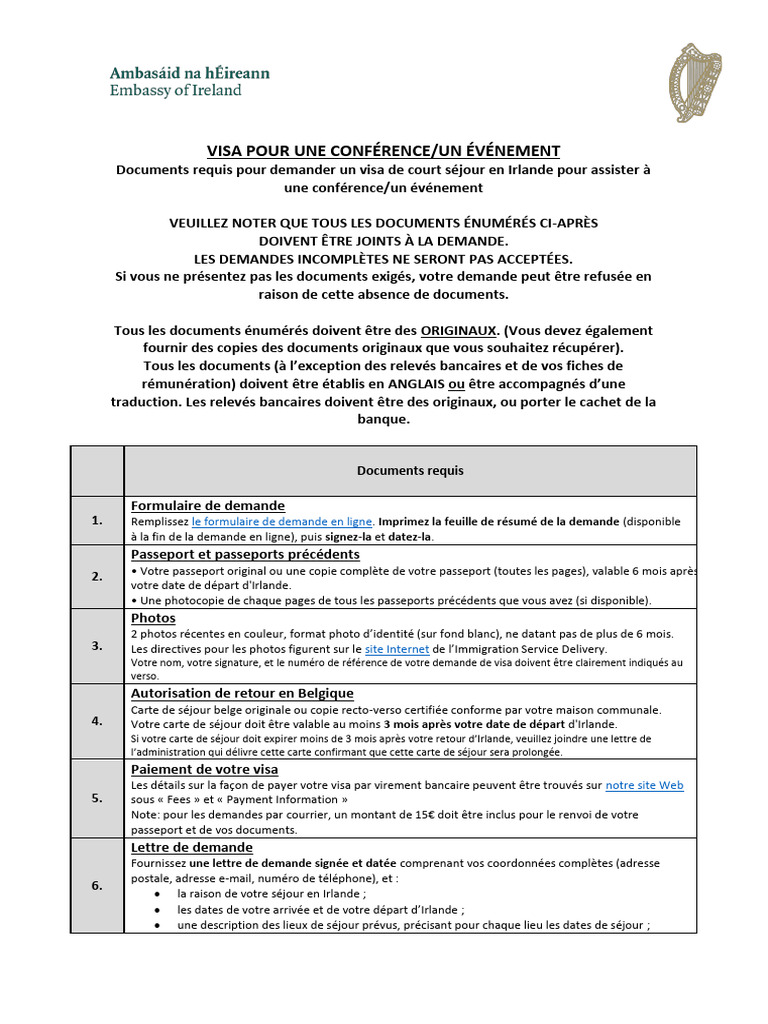 Ireland Conference Visa Guide | PDF | Finance & Money Management ...