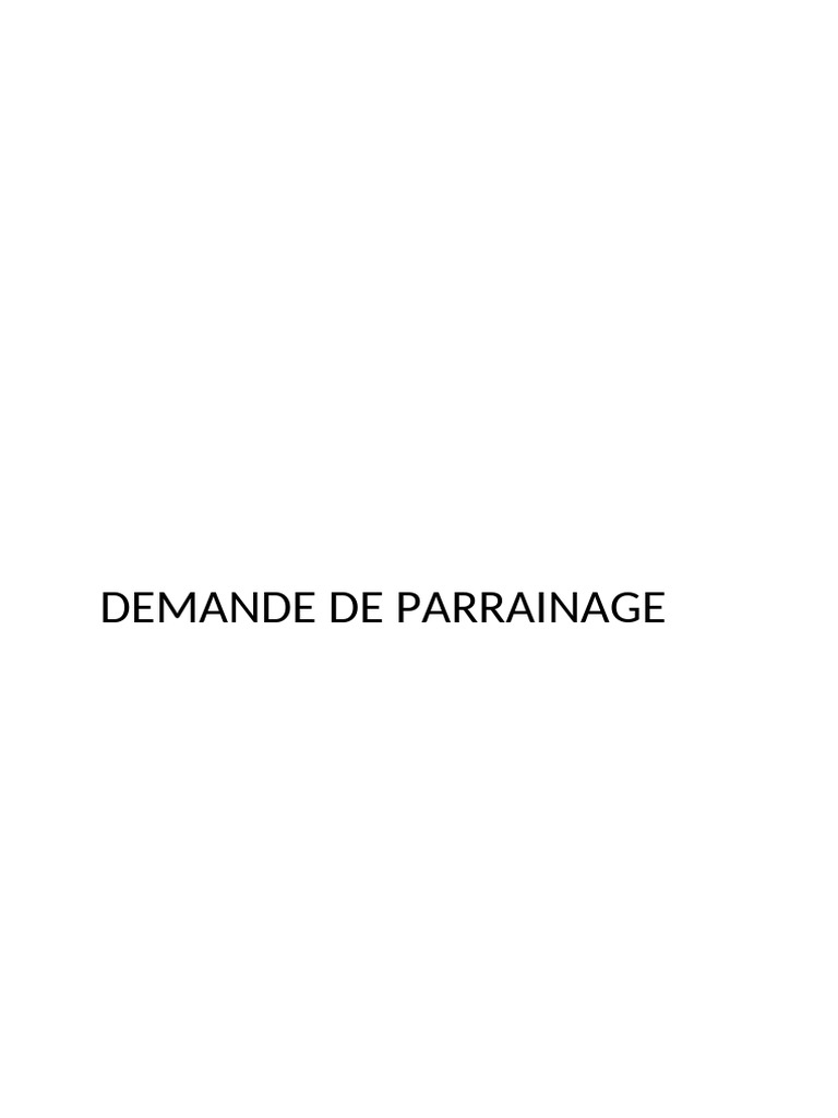 Demande de Parrainage de Flav | PDF