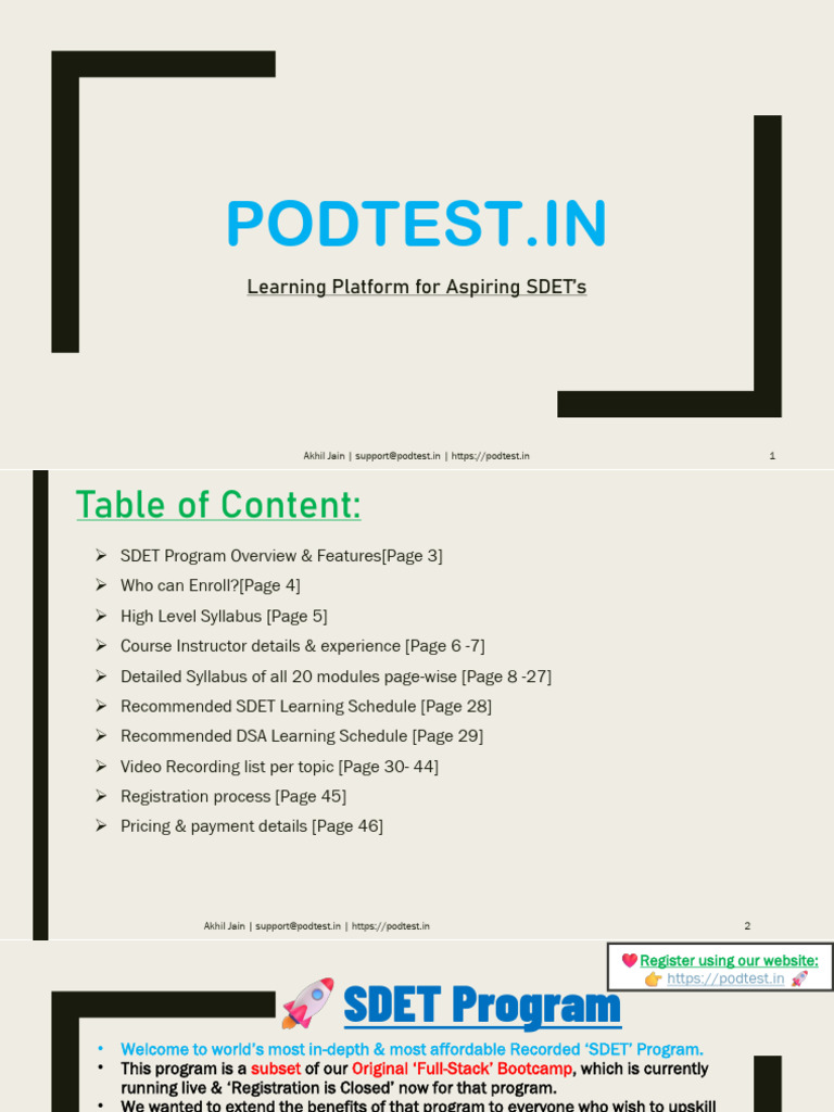 ️ Invitation to Join 'SDET Program'. ? | PDF