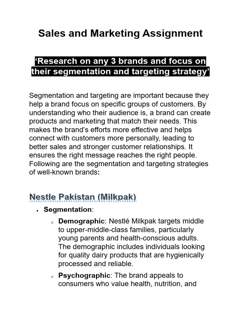 Sales and Marketing Assignment | PDF