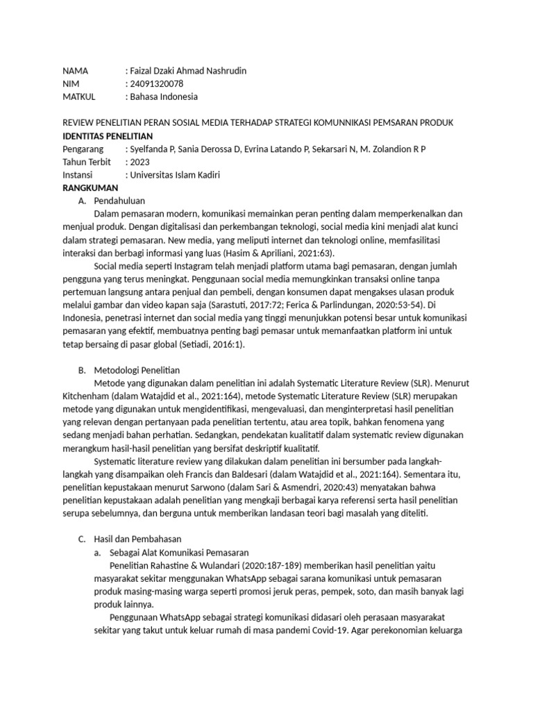 Faizal Dzaki Ahmad Nashrudin - 24091320078 | PDF | Career & Growth ...