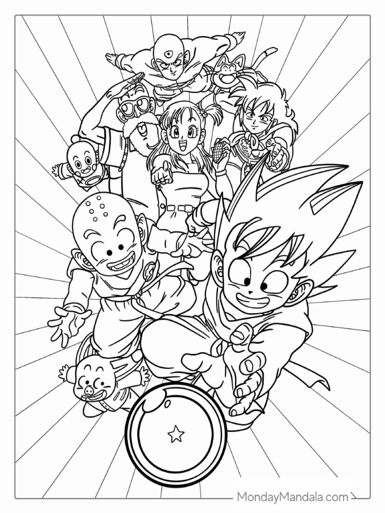 Young-Krillin-And-Goku-Coloring-Page | PDF