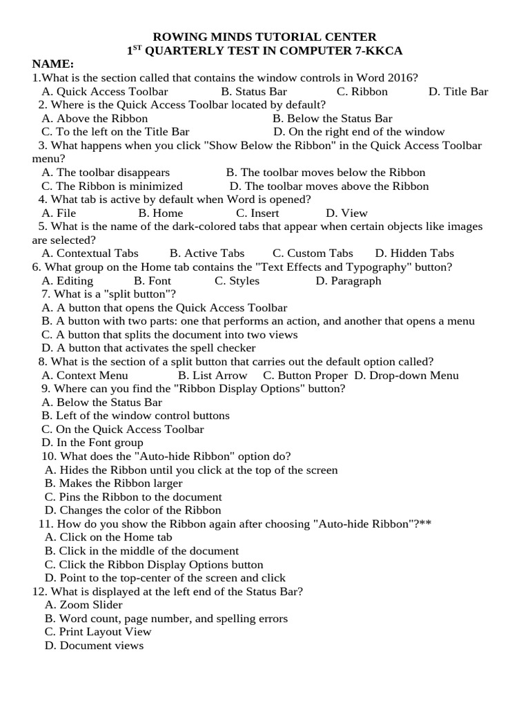 Q1-Computer 7-Kkca-Done | PDF | Window (Computing) | Page Layout