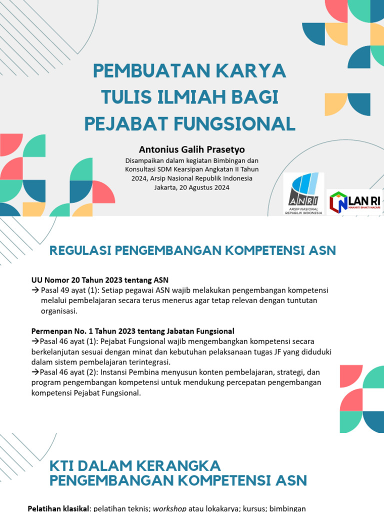 Pembuatan KTI Bagi Pejabat Fungsional | PDF