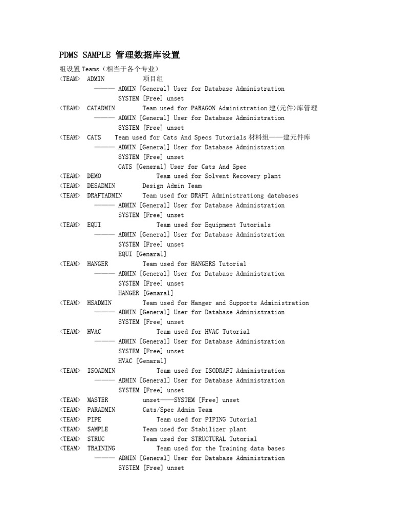 PDSM SAMPLE管理数据库设置 | PDF