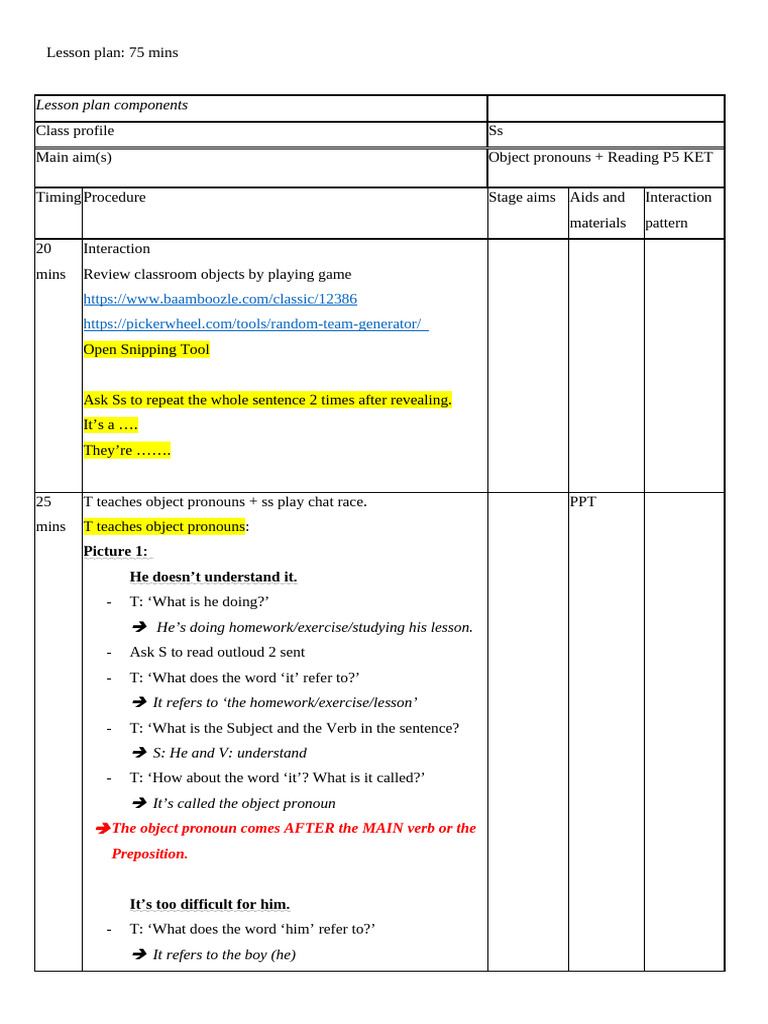 0 Lesson Plan | PDF