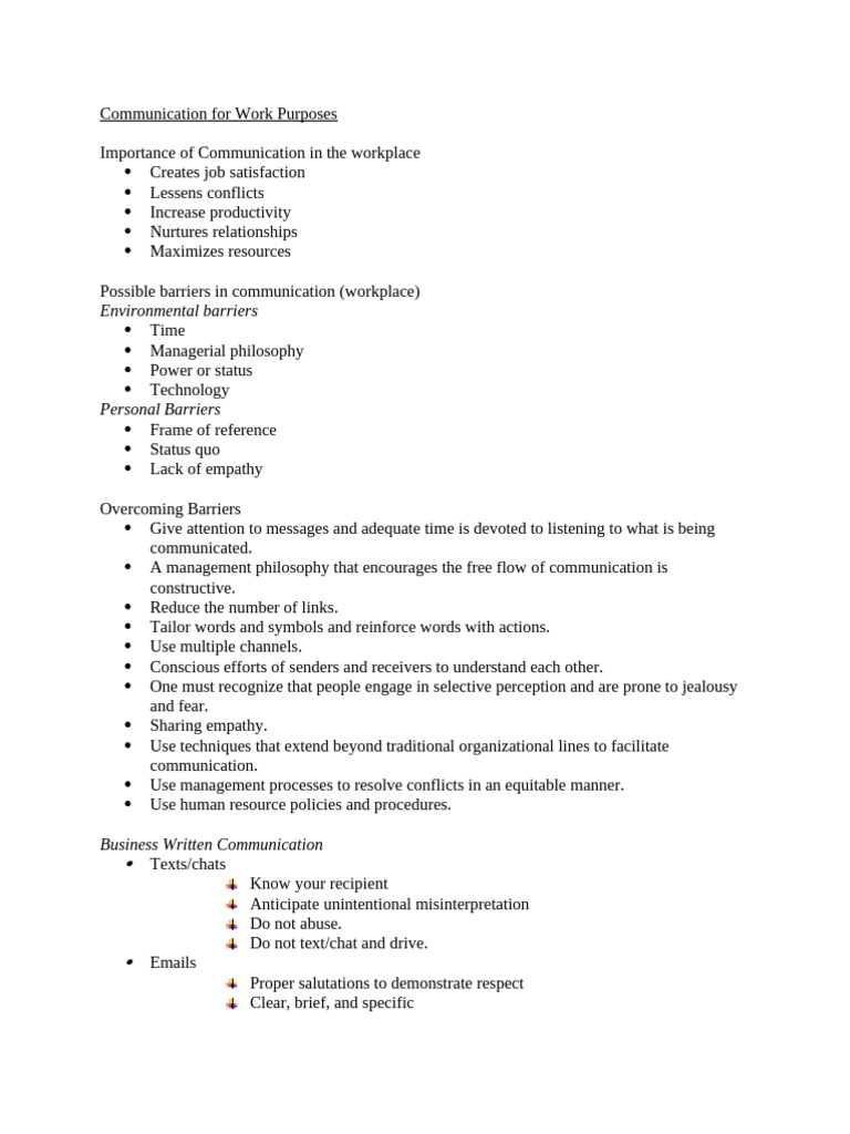 Communication For Work Purposes | PDF
