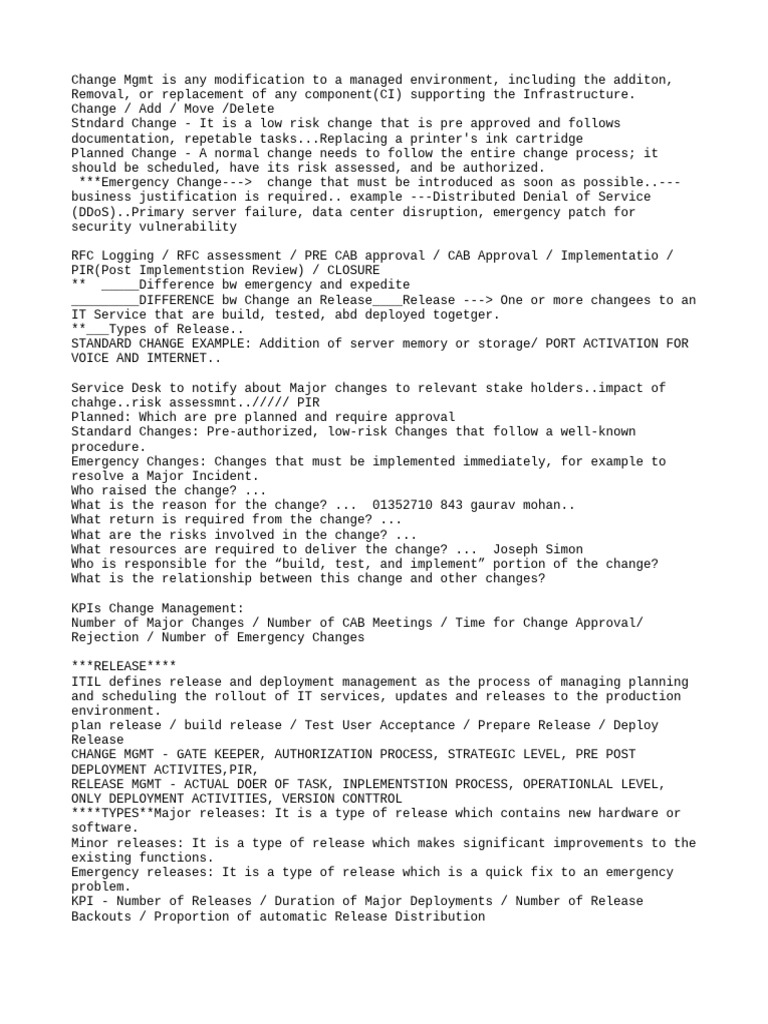 It Change Release Manager Interview | PDF