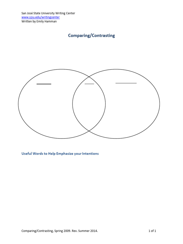 Comparing-Contrasting Essay Planning | PDF