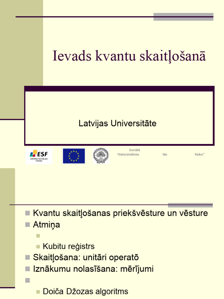 Smotrovs - Ievads Kvantu Skaitlosana LV | PDF