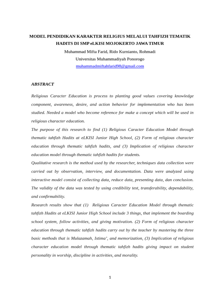 Artikel Jurnal (M Mifta Farid) | PDF