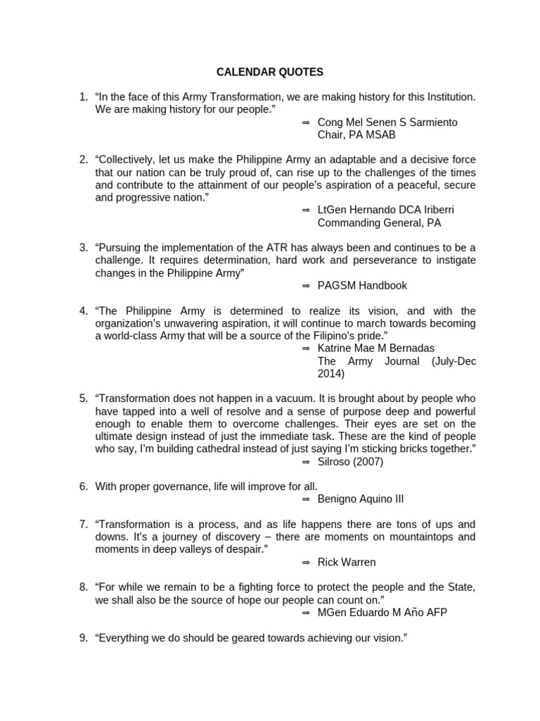 CALENDAR QUOTES | PDF