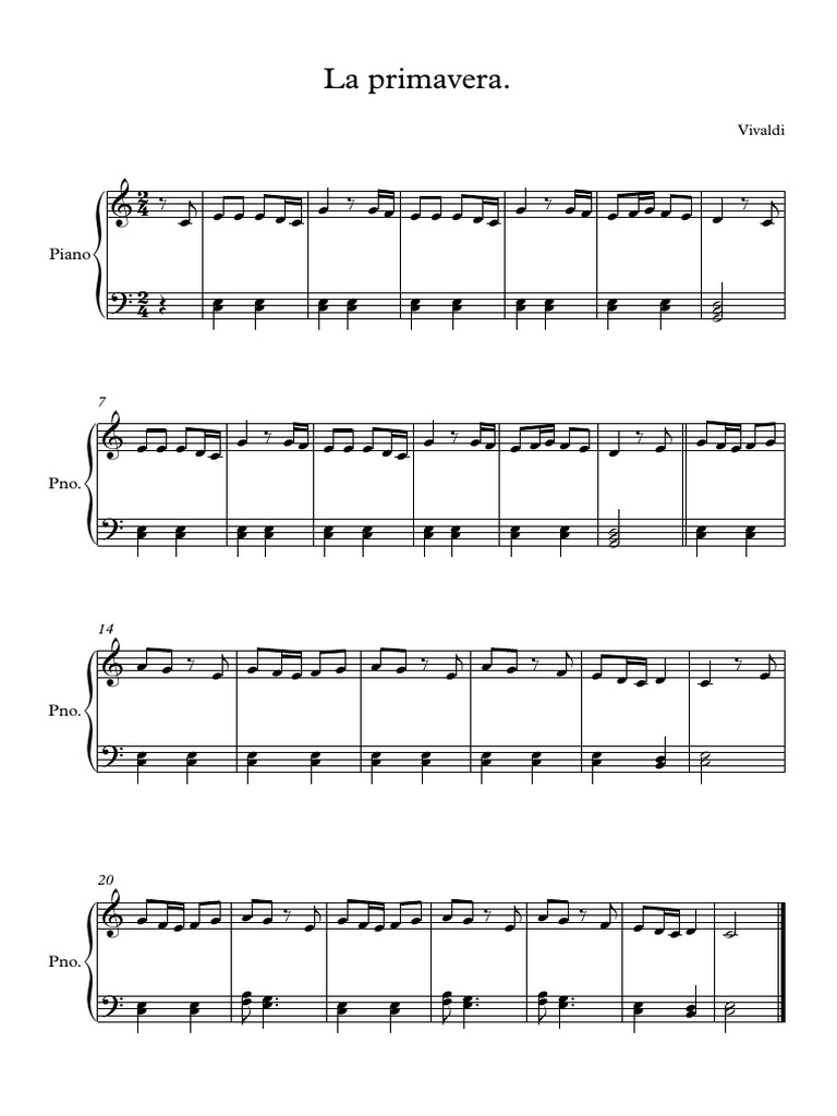 La Primavera Partitura Completa Pdf