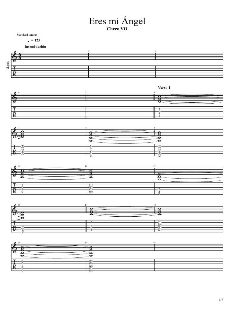Eres mi ánge Clean Gtr | PDF