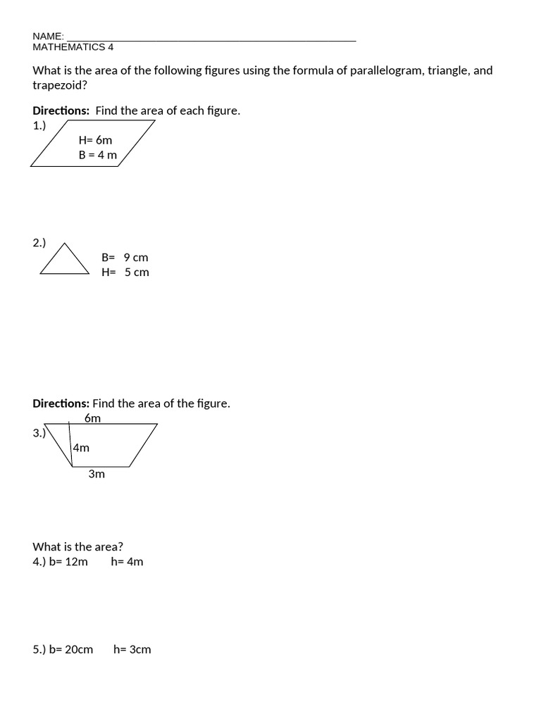 MATH 4 Q4_W2 ACTIVITY SHEET | PDF