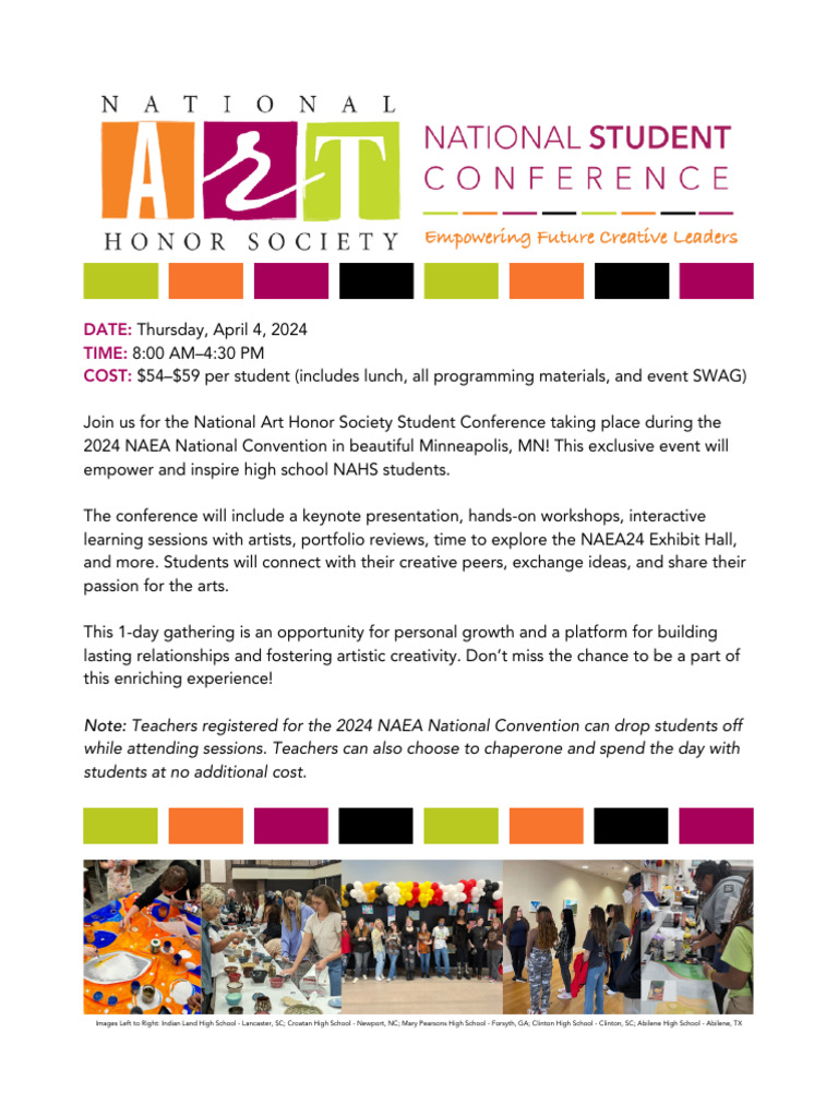 NAHS National Student Conference Information | PDF