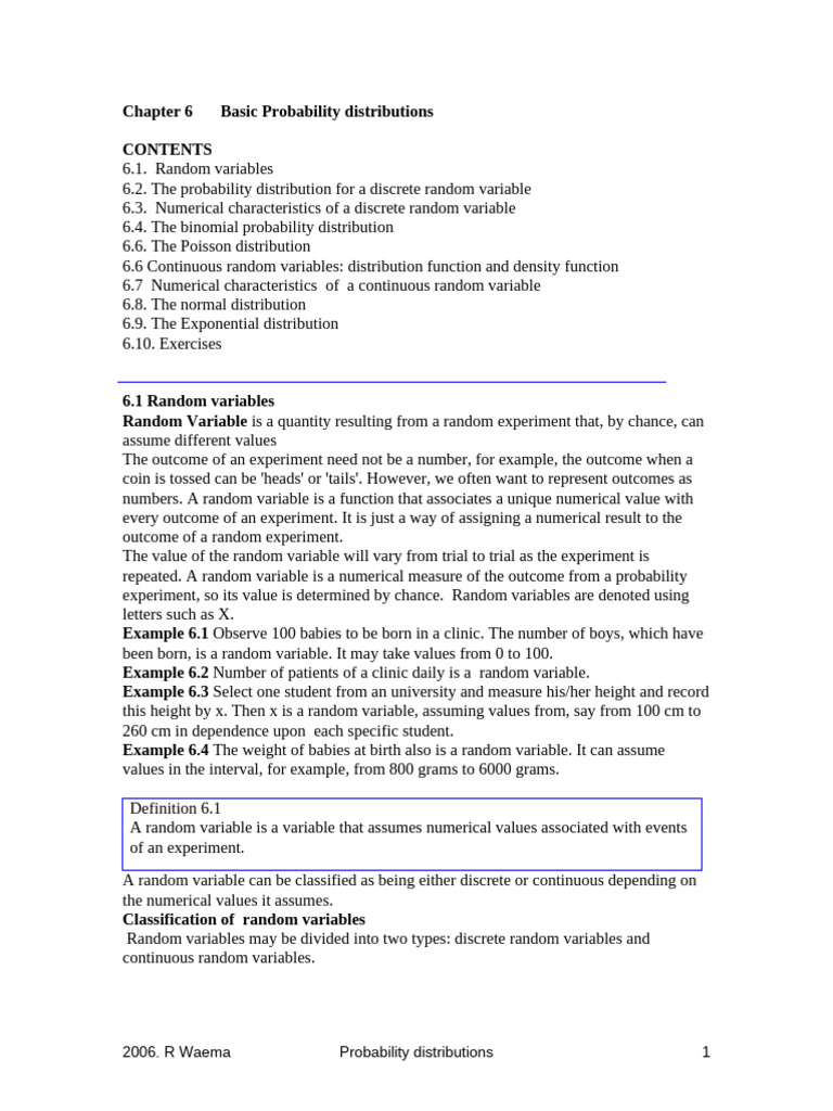 Basic Probability Distributions | PDF